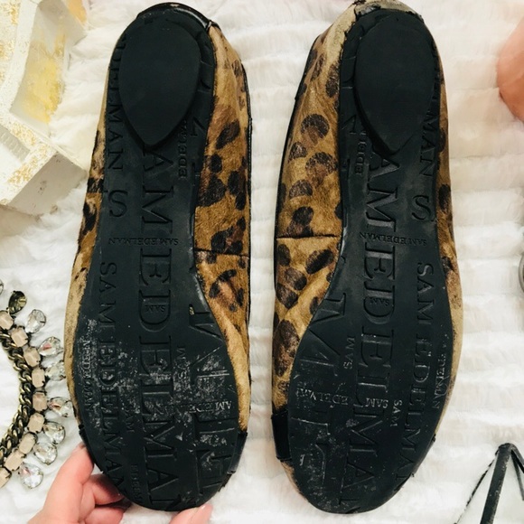 Sam Edelman | Shoes | Sam Edelman Leopard Flats W Gold Link | Poshmark